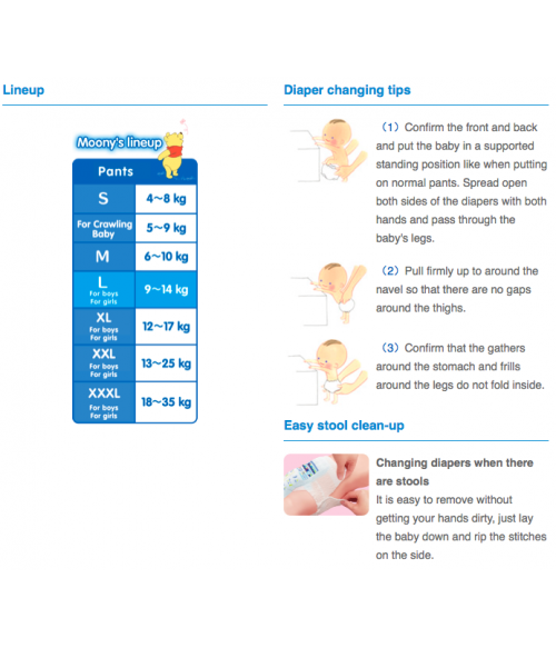 Pull-Ups Moony Large size. For Girls. 44 count. - The Best From Europe ...